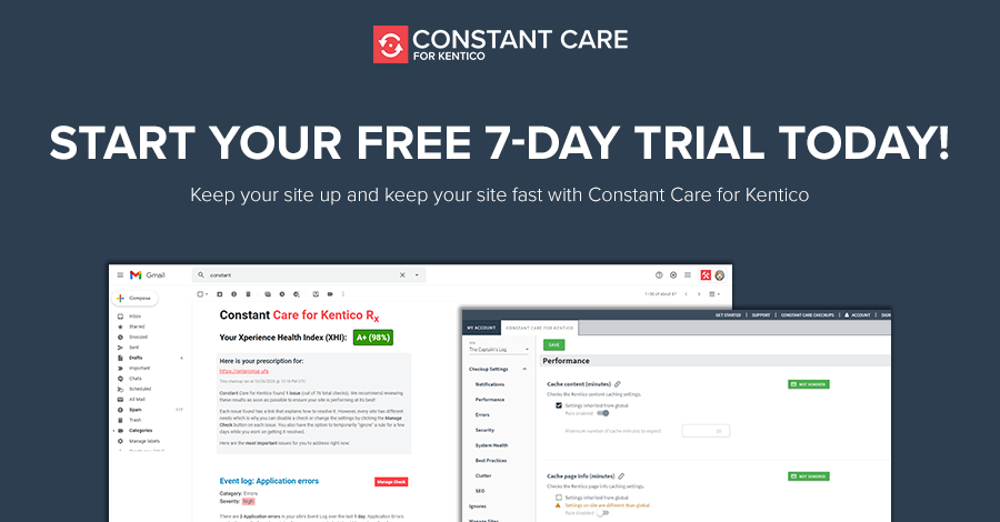 Constant Care for Kentico | Start your 7-day free trial! | Toolkit for ...